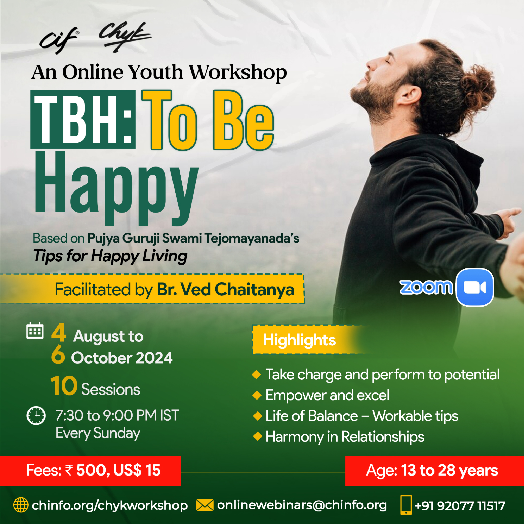 To Be Happy Online Youth Workshop - Chinmaya International Foundation