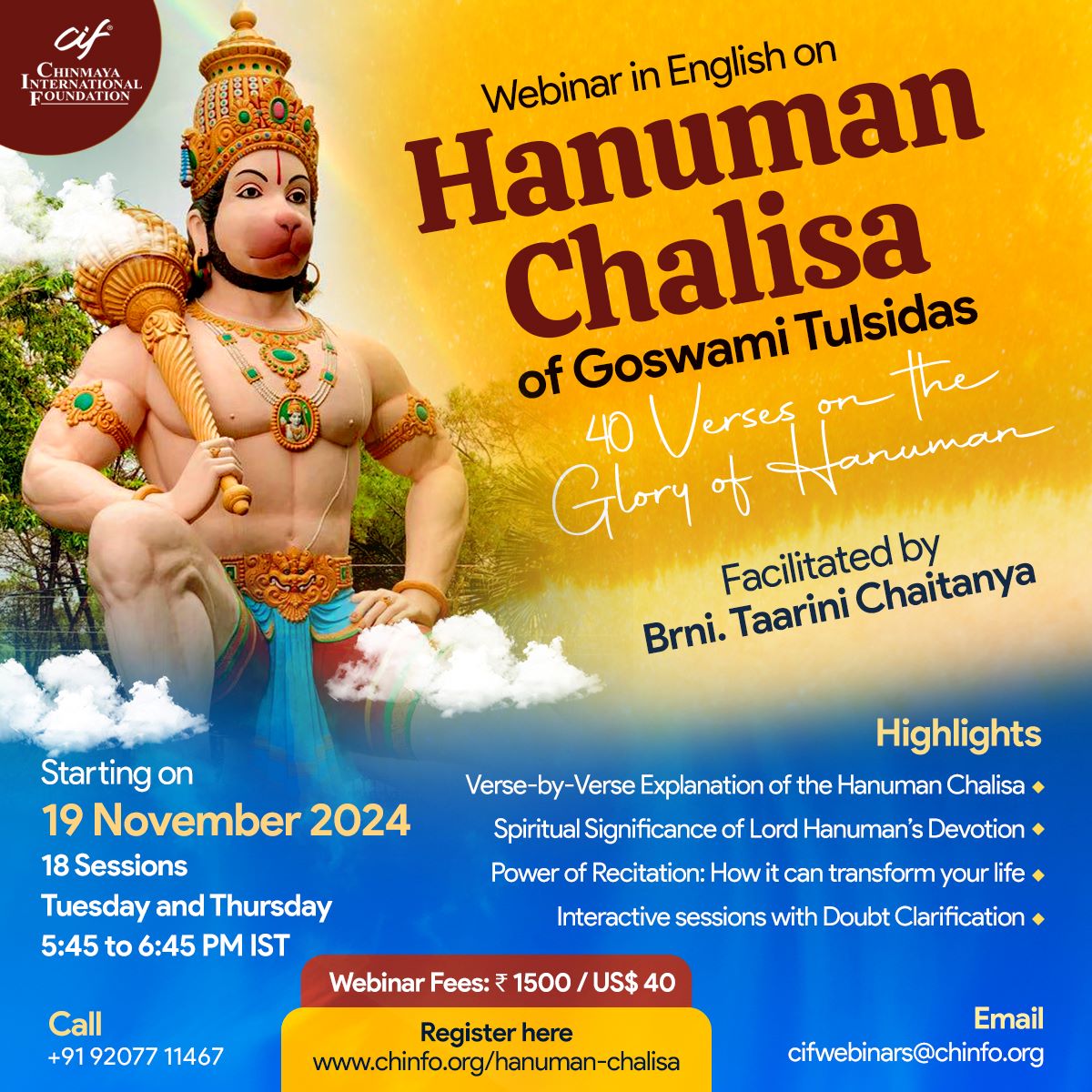 Hanuman Chalisa Webinar - Chinmaya International Foundation