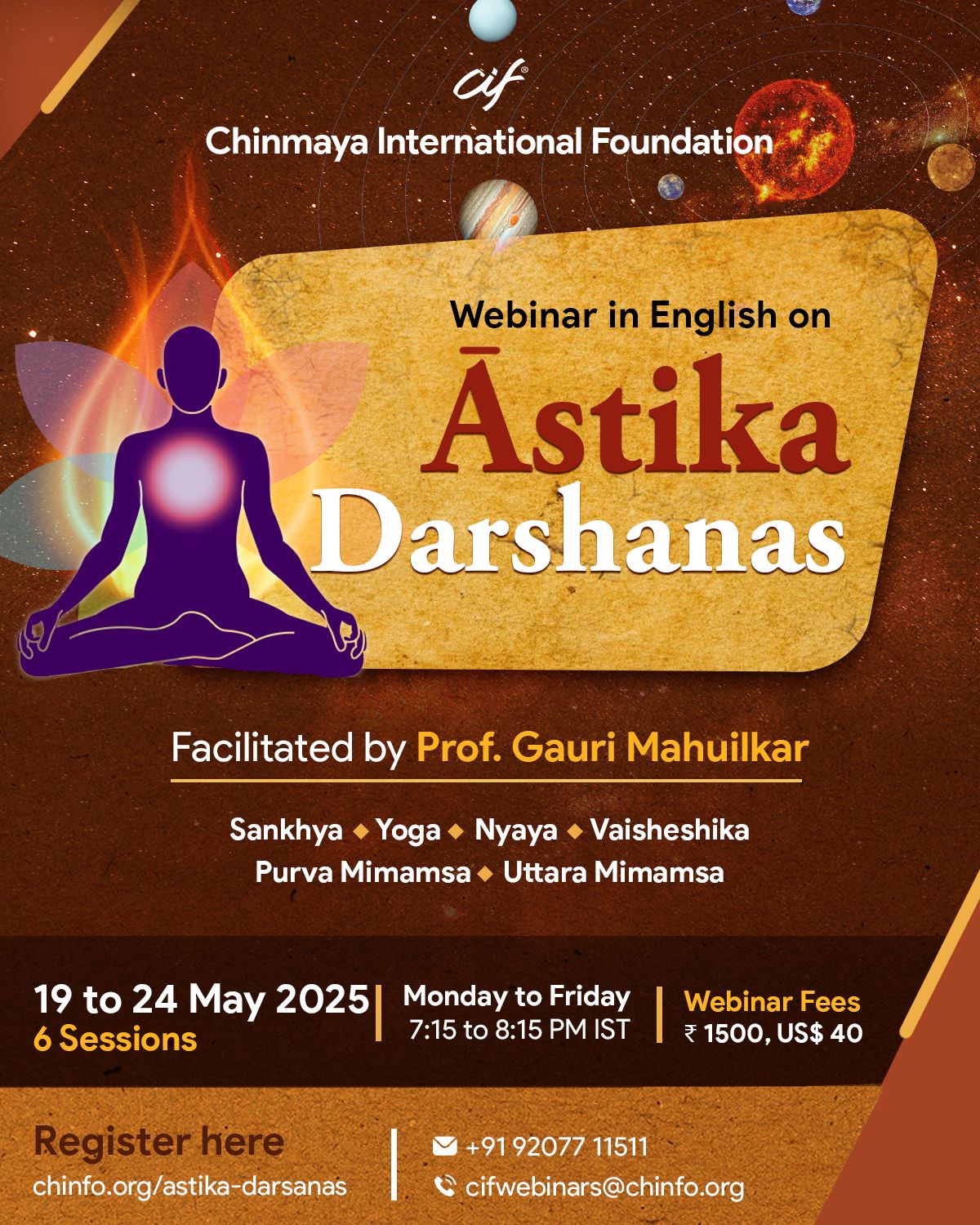 Webinar on Astika Darsanas - Chinmaya International Foundation